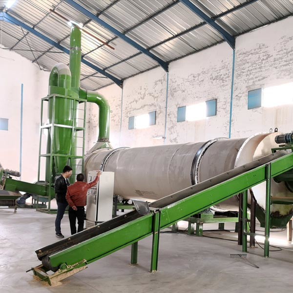 Three Channels Rotary Drum Dryer With Cyclone Dust Collector